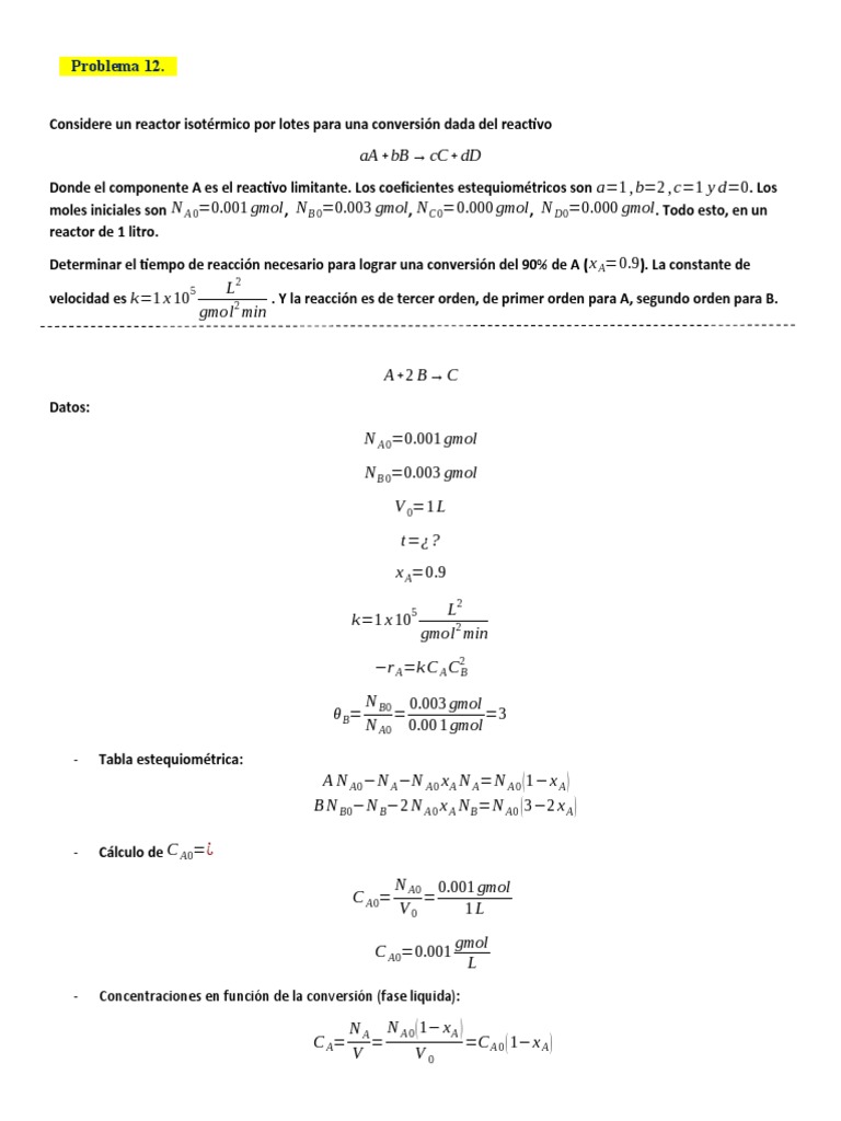 Problema 12 | Descargar gratis PDF | Química | Ciencias fisicas