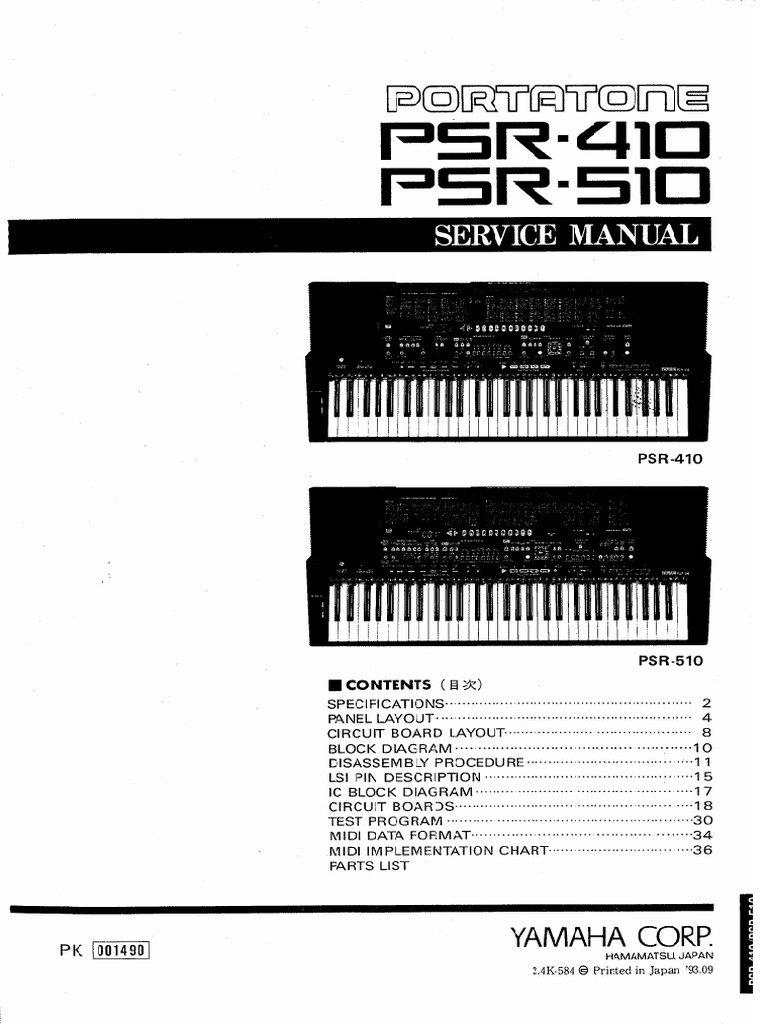 Yamaha psr-410 | PDF