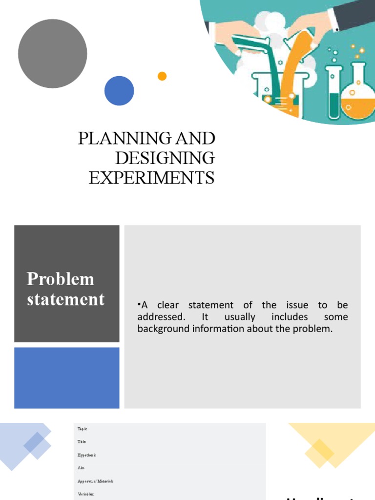 Planning and Designing Experiments Presentation | PDF | Experiment | Gases