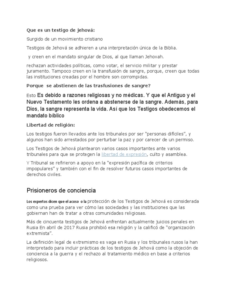 Que Es Un Testigo de Jehová | PDF | Privacidad de la información ...