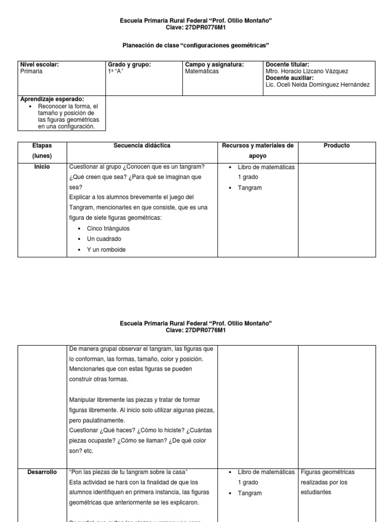 Planeación de Clase | PDF | Educación primaria | Modificación de comportamiento