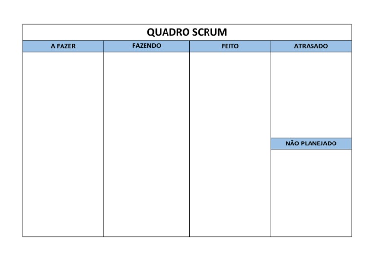 Modelo Quadro Scrum | PDF