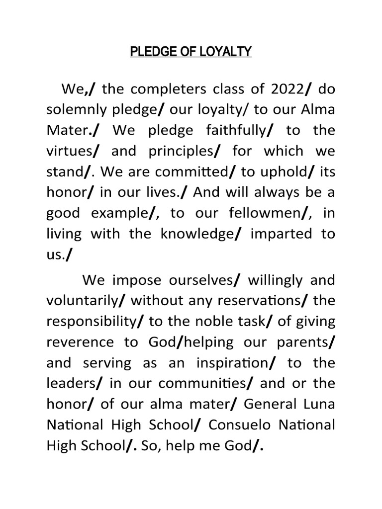 Pledge of Loyalty | PDF