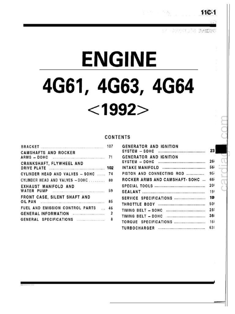 Mitsubishi 4G63 ENGINE | PDF