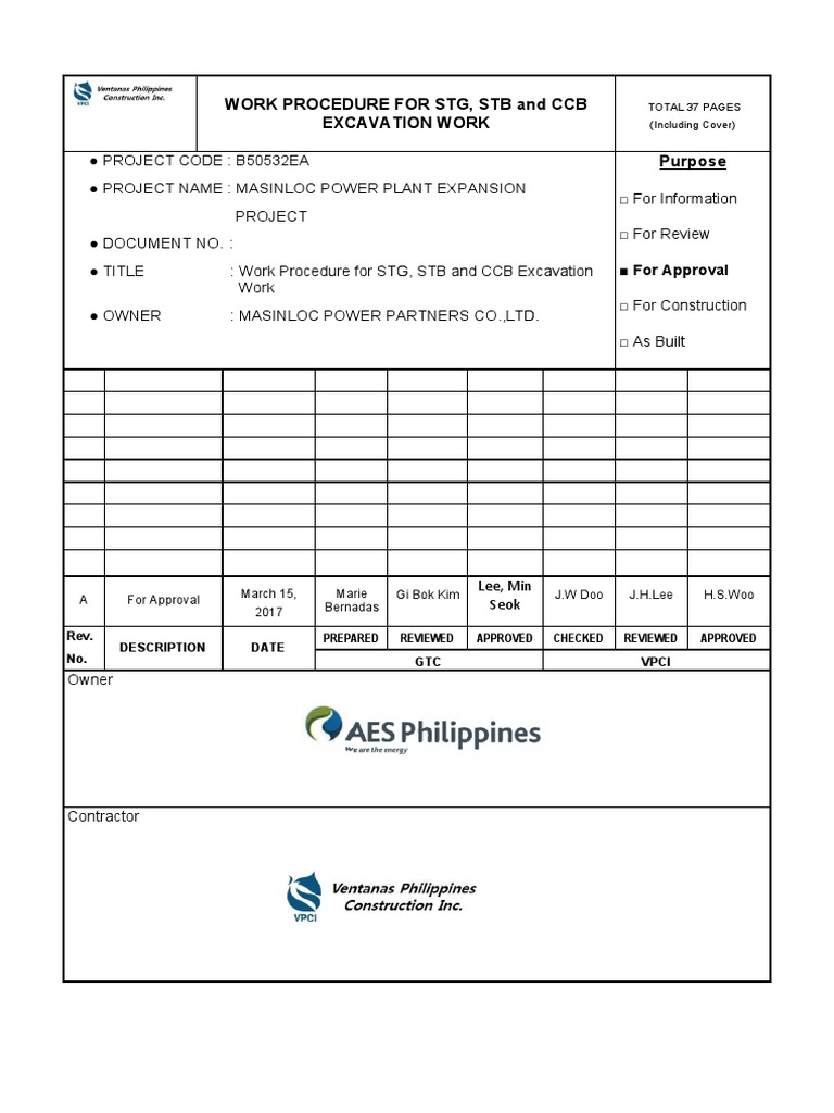 Excavation Work Procedure | PDF | Risk Assessment