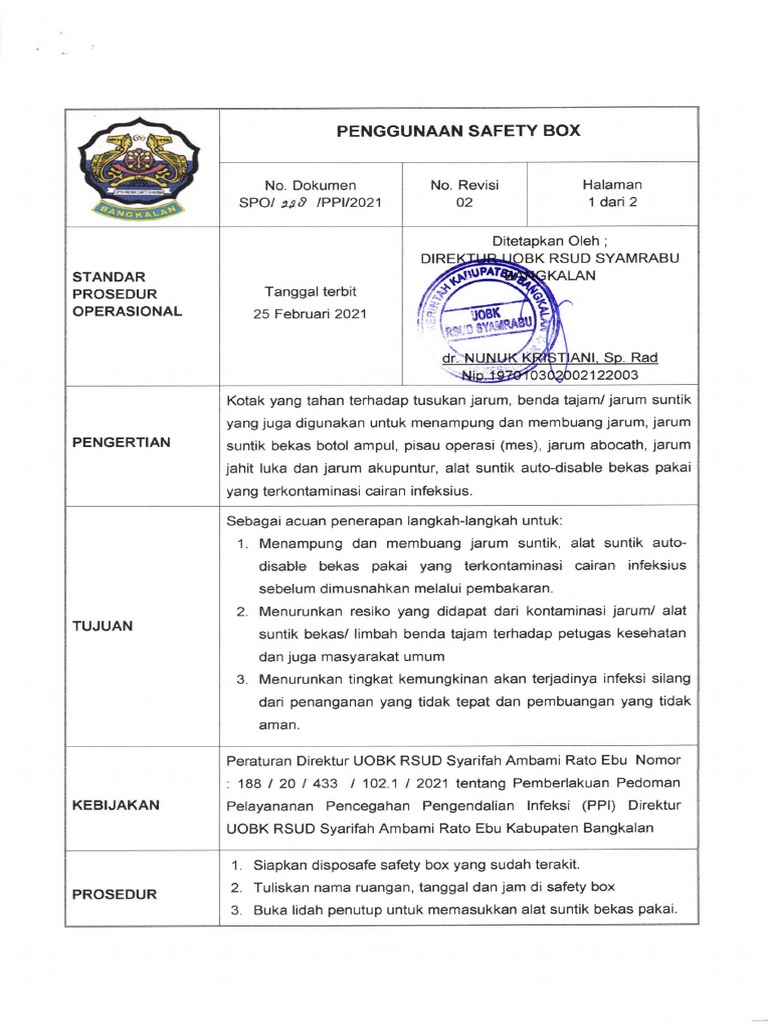 Penggunaan Safety Box - 001 | PDF