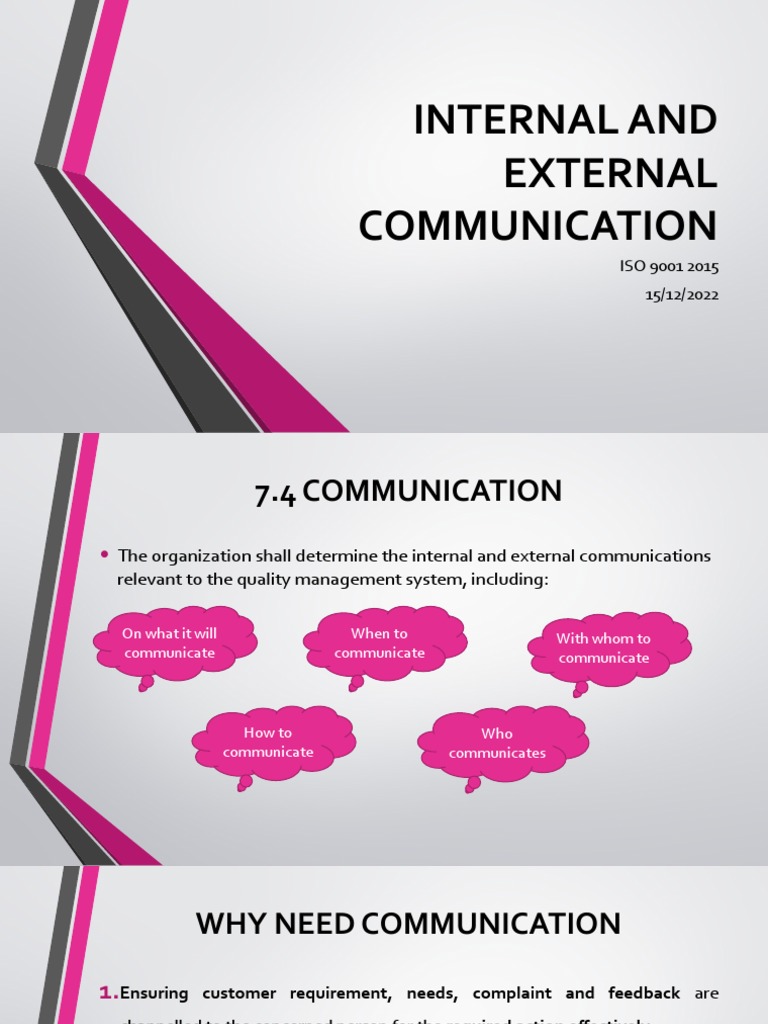 Internal and External Communication | PDF | Quality Management System | Communication