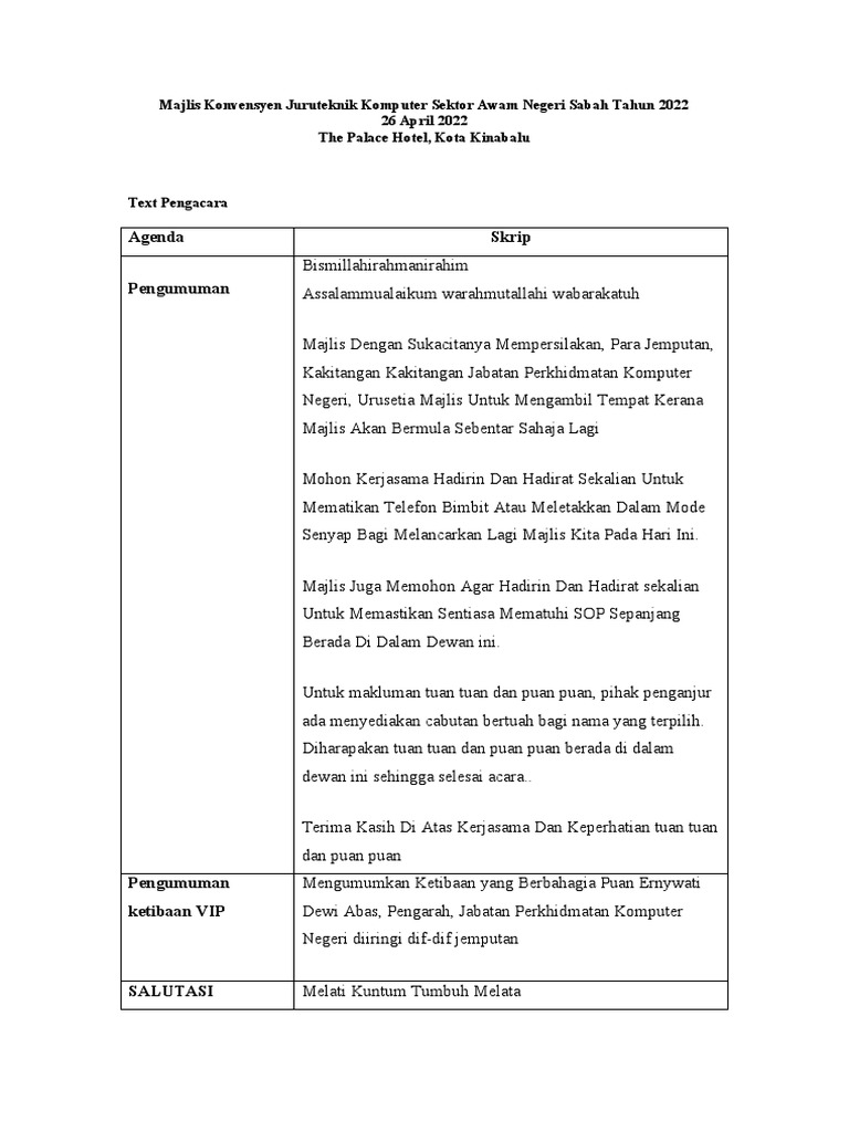 Skrip 1 (Pagi) | PDF