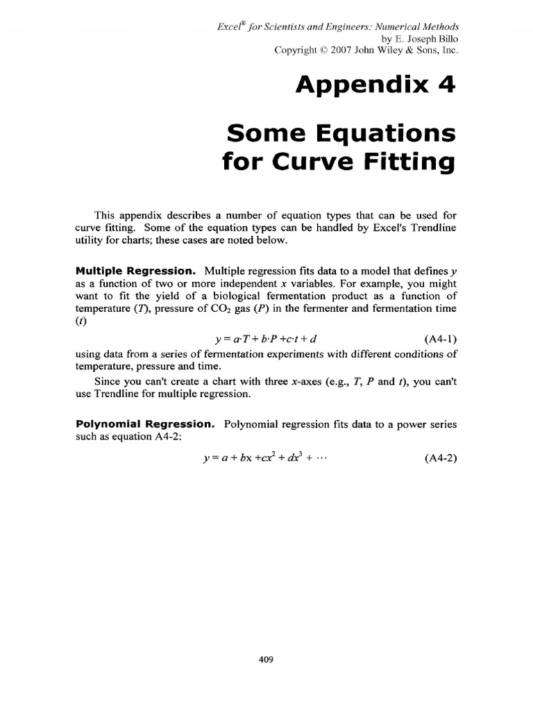Excel For Scientists and Engineers - 2006 - Billo - Appendix 4 Some ...