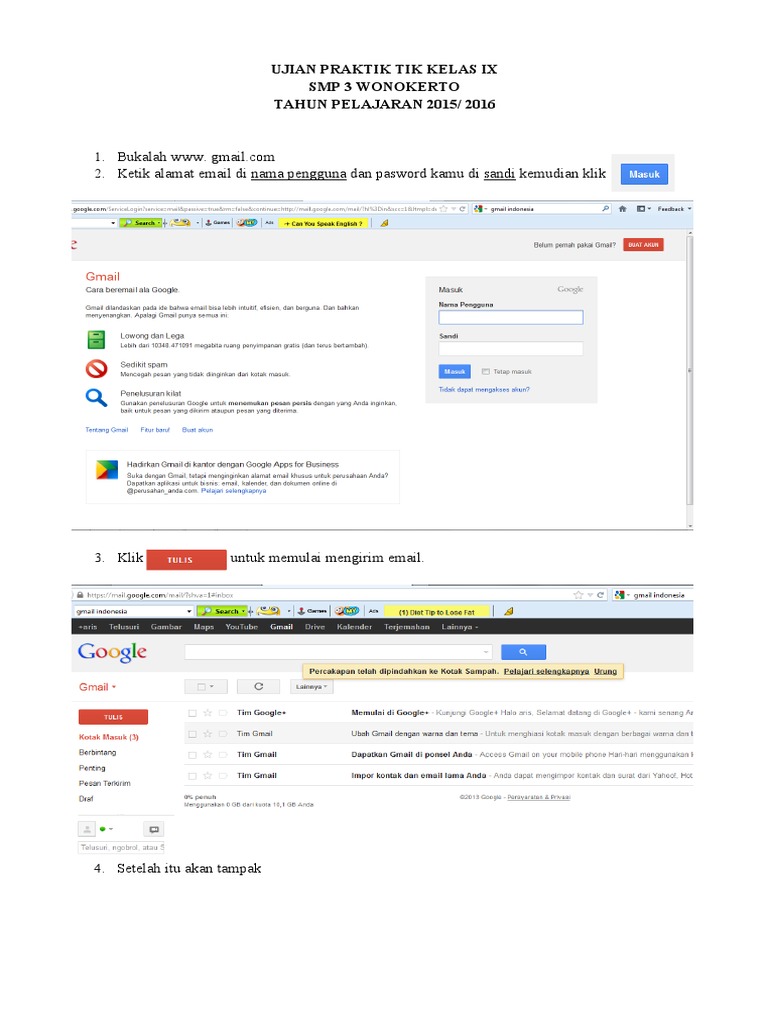 Panduan Ujian Praktik Tik Kelas Ix | PDF