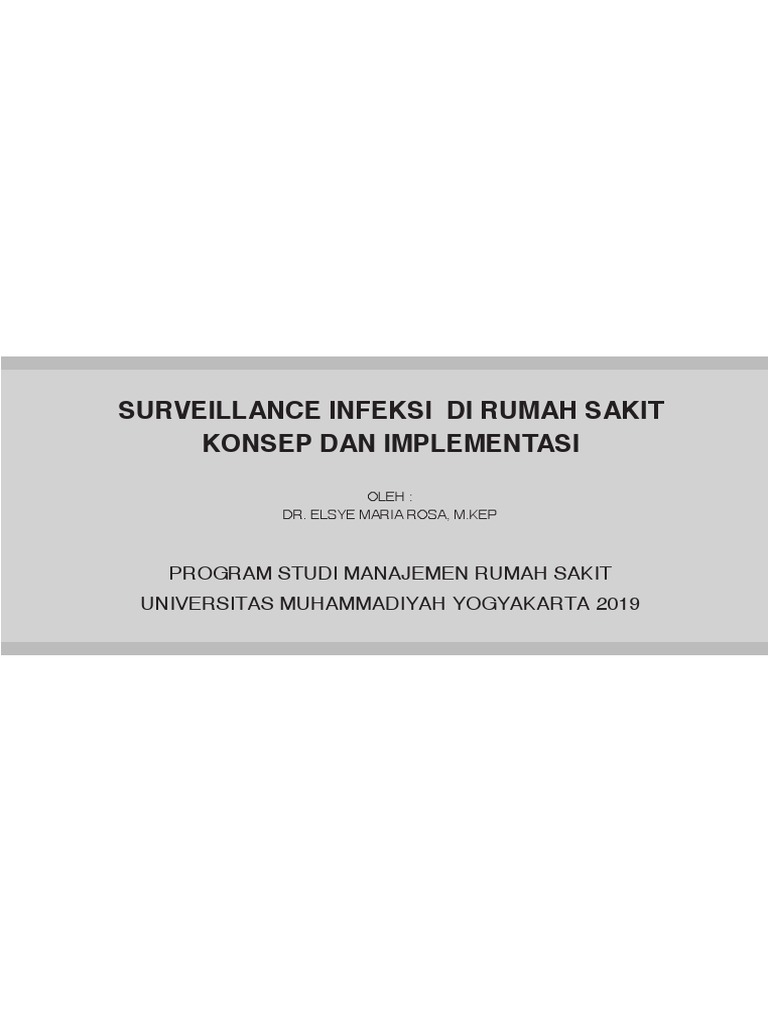 Surveillance Infeksi Di Rumah Sakit Konsep Dan Implementasi | PDF