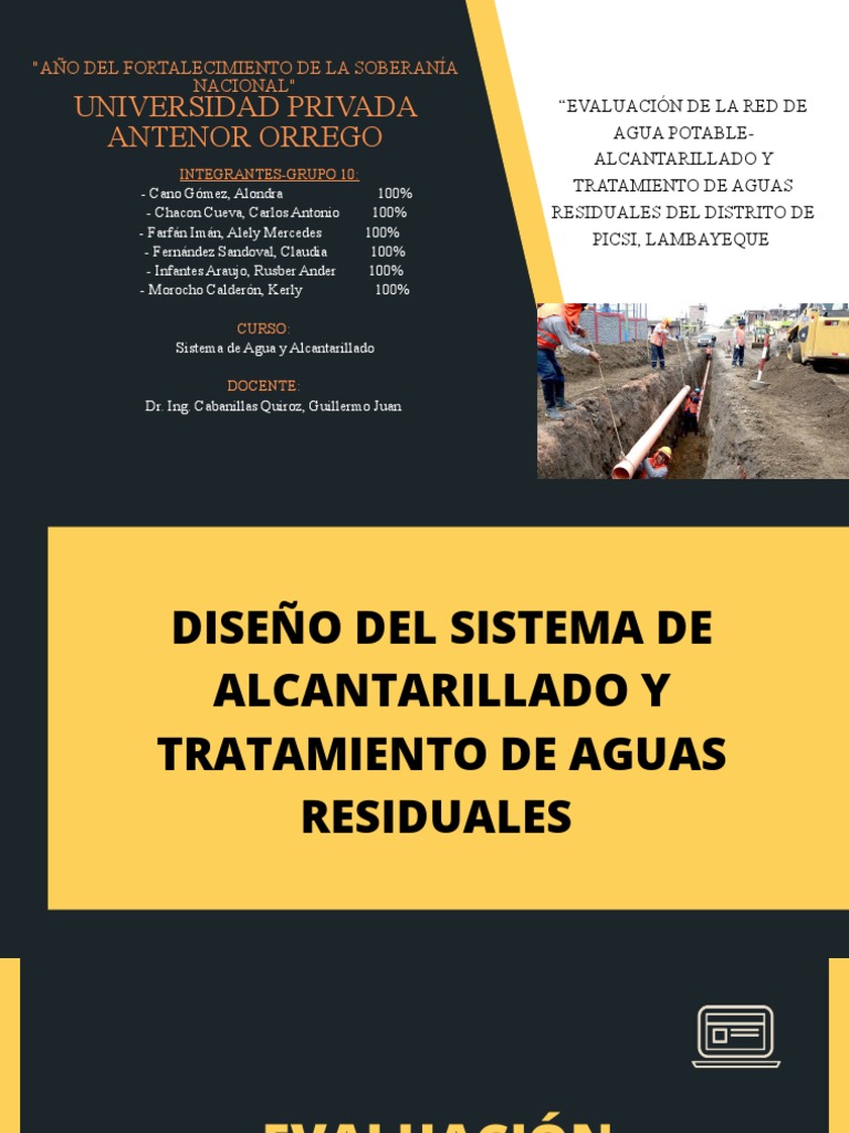 Diseño Del Sistema de Alcantarillado y Tratamiento de Aguas Residuales | PDF | Alcantarillado | Agua