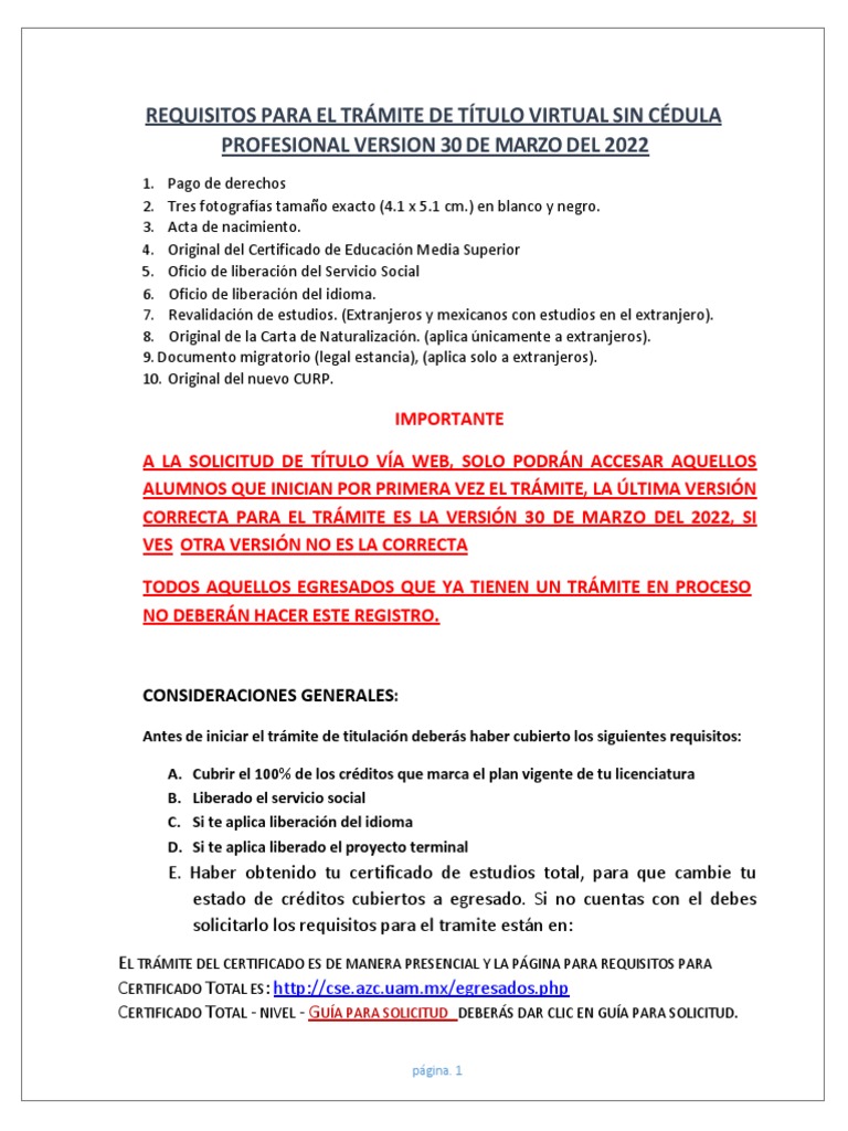 Requisitos para tramitar título UAM | PDF | Certificado de nacimiento