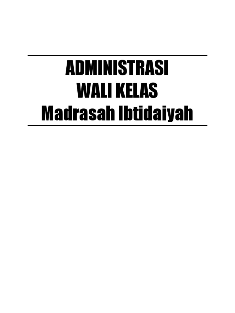 ADMINISTRASI Wali Kelas | PDF