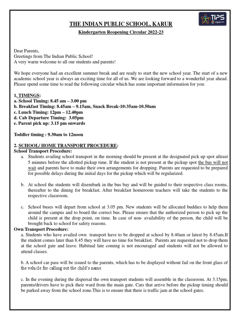 KG Reopening Circular 2022 | PDF | Schools