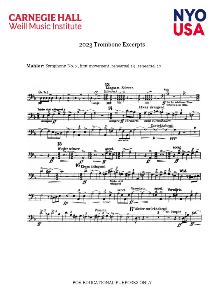 Trombone Excerpts | PDF | Art | Poetry
