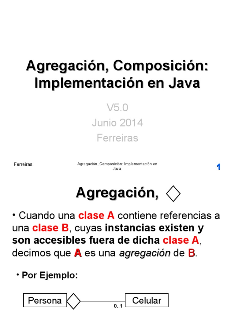 31 Agregacion Composicion En Java Pdf Objeto Informática Java 1077