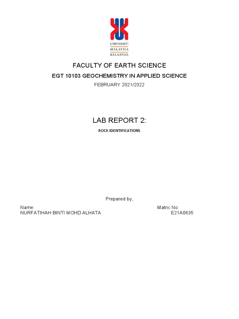 Rock Identification Lab Report | PDF | Rock (Geology) | Igneous Rock
