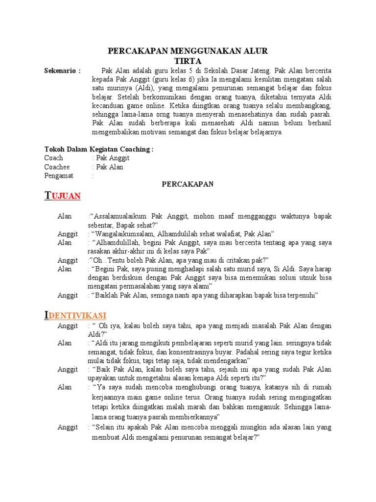 Coach - Anggit - Menggunakan Alur Tirta | PDF