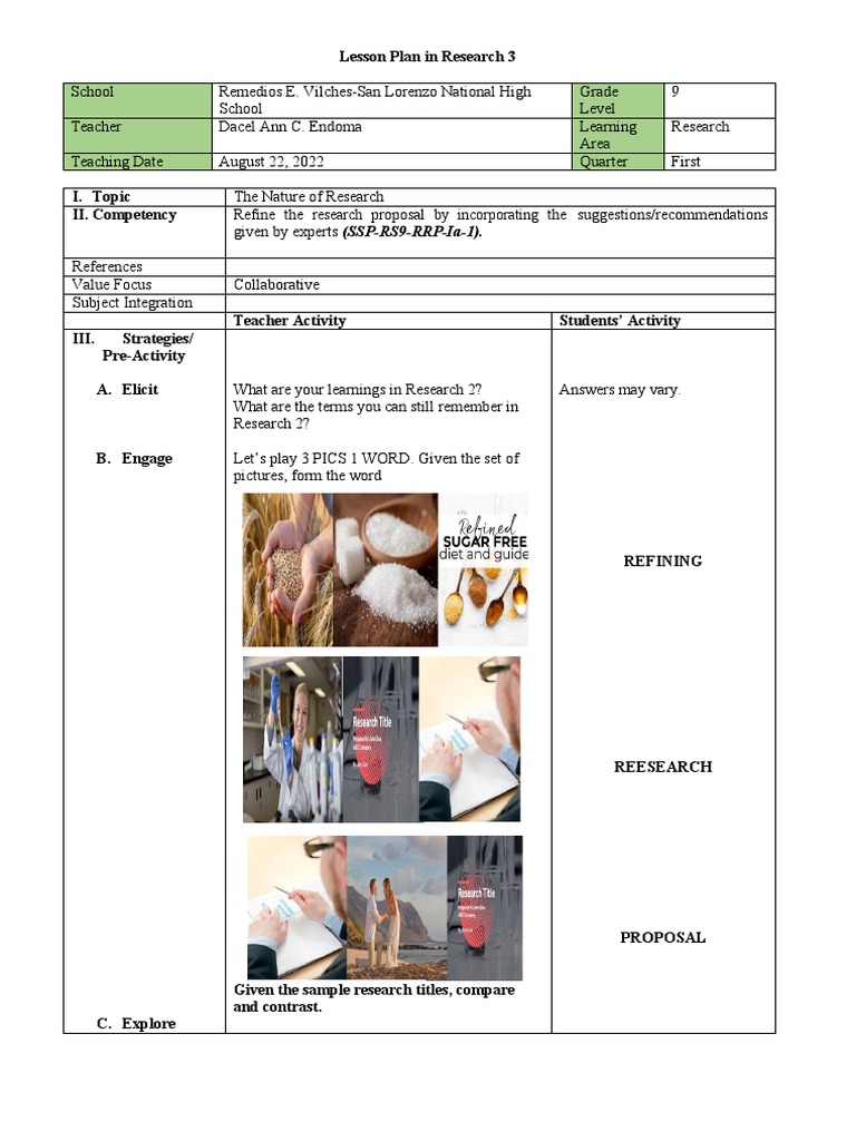 Research 3 Quarter 1 DLP 1 | PDF | Experiment | Design Of Experiments