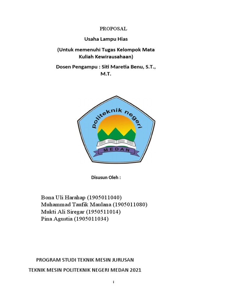 Proposal Wirausaha Lampu Hias | PDF