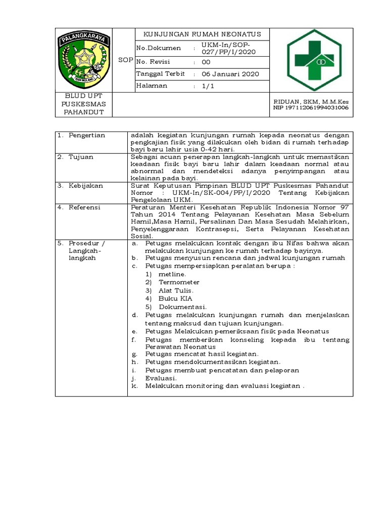SOP Pemeriksaan Neonatus | PDF