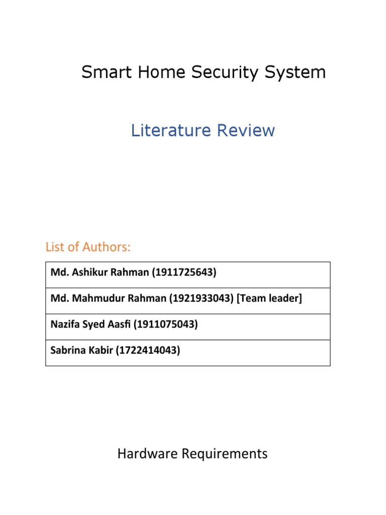 Smart Home Security System | PDF | Arduino | Security Alarm