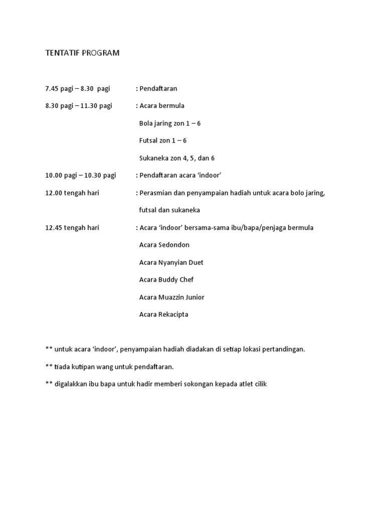 TENTATIF PROGRAM Fiesta Pra | PDF