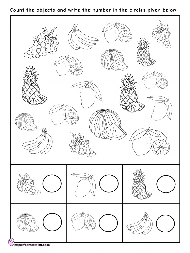 I Spy Game Counting Worksheets Fruits 1 | PDF