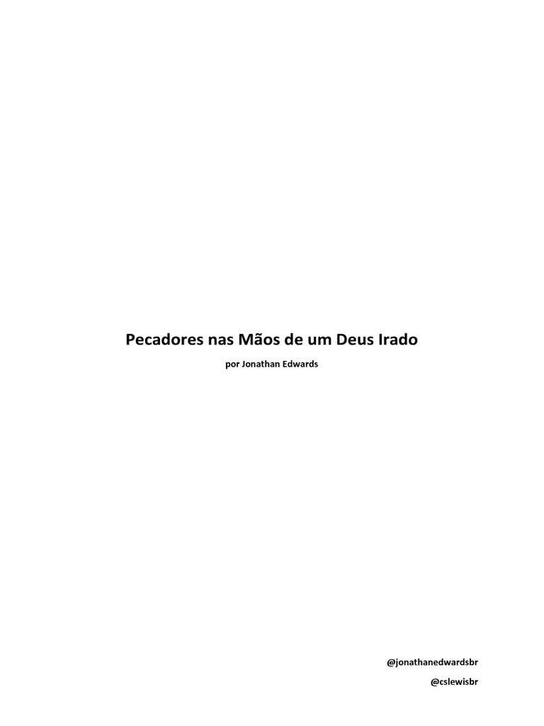 Pecadores Nas Mãos de Um Deus Irado | PDF | Deus | Pecado