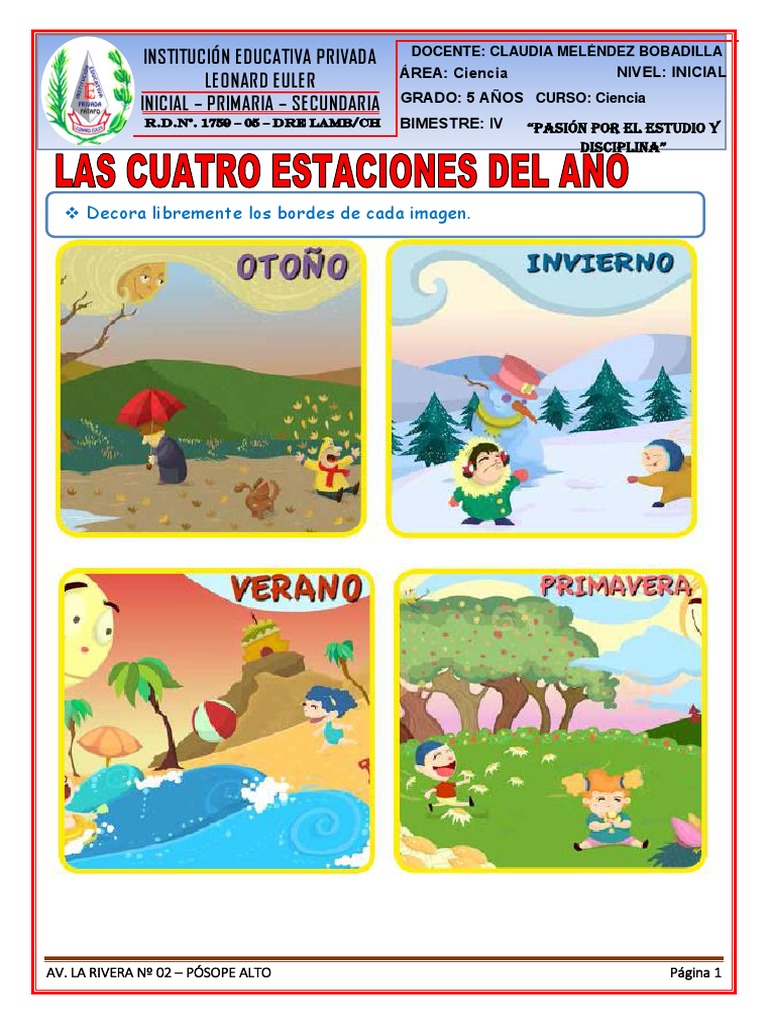 Monografía sobre las estaciones del año | PDF