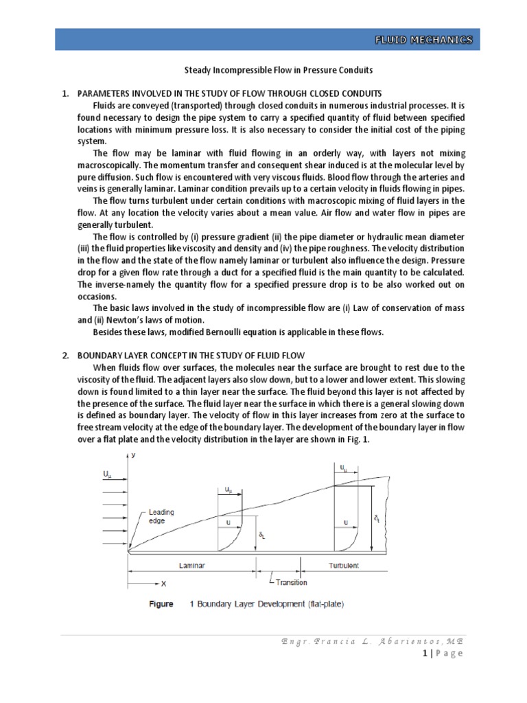Incompressible Flow in Pressure Conduits | PDF | Fluid Dynamics | Reynolds Number