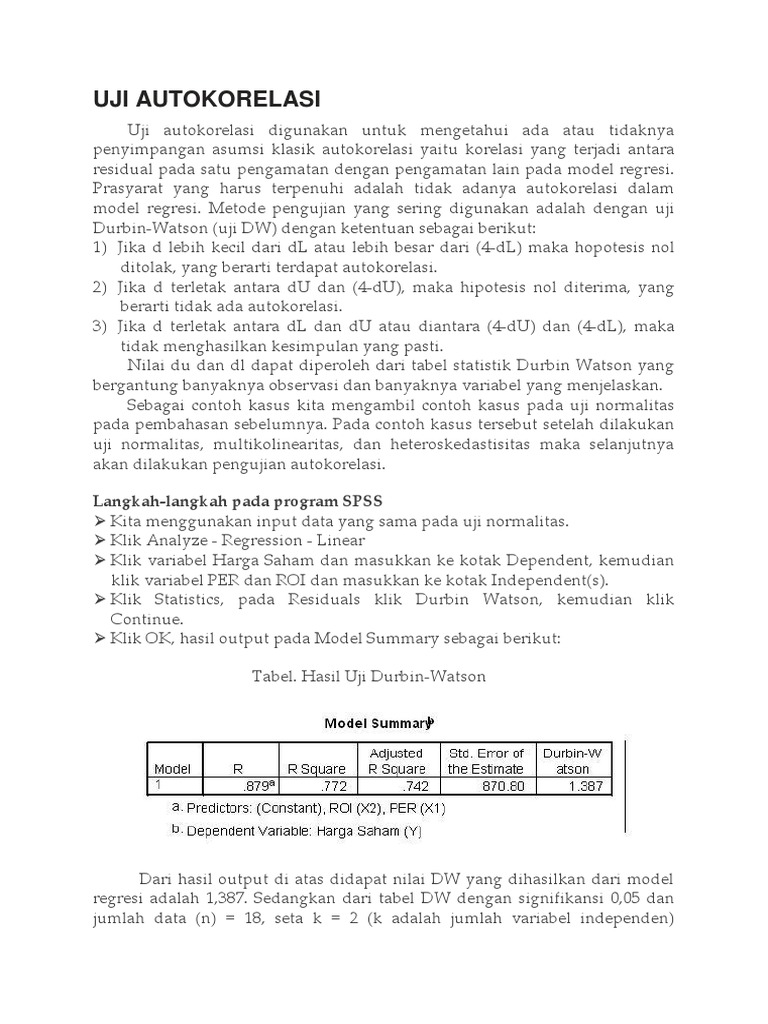 03 Uji - Autokorelasi | PDF