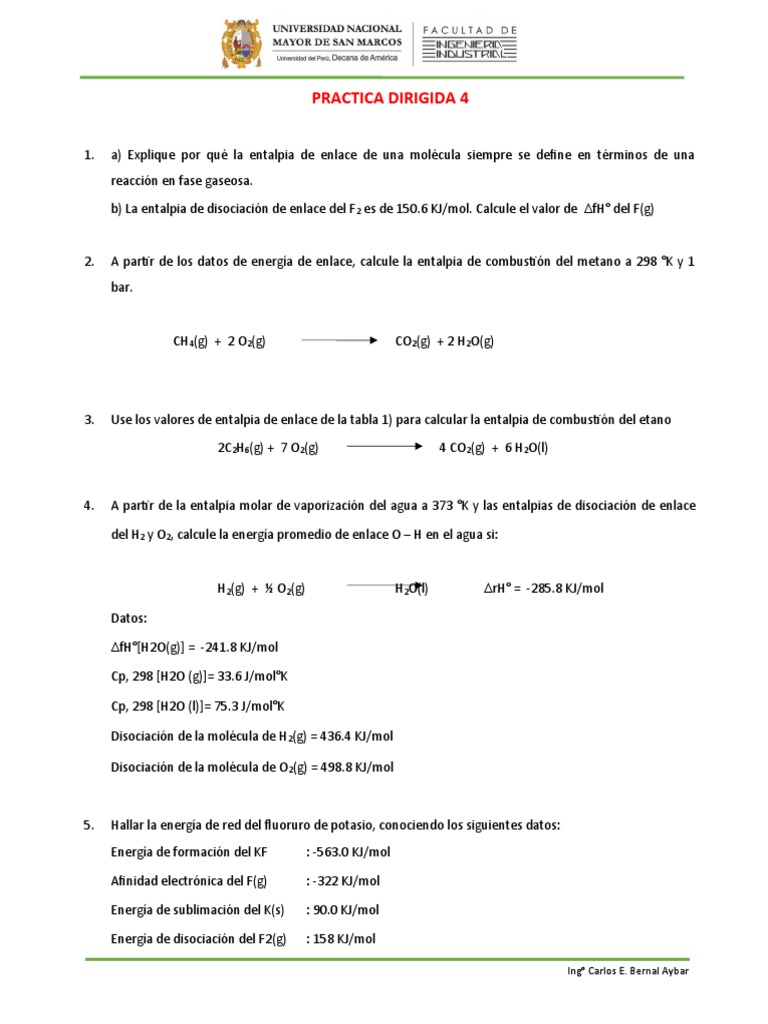Practica Dirigida 4 | PDF | Propiedades del agua | Cantidades fisicas