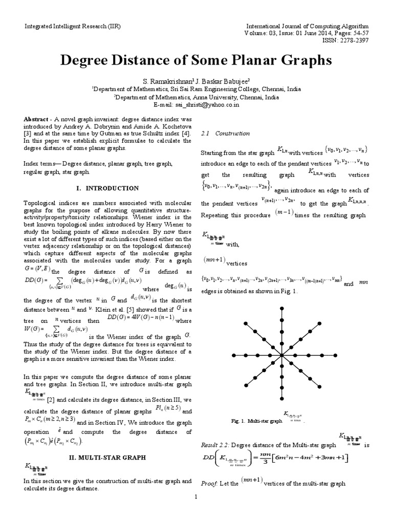 Planar Graph Degree Distance | PDF | Mathematics | Mathematical Concepts