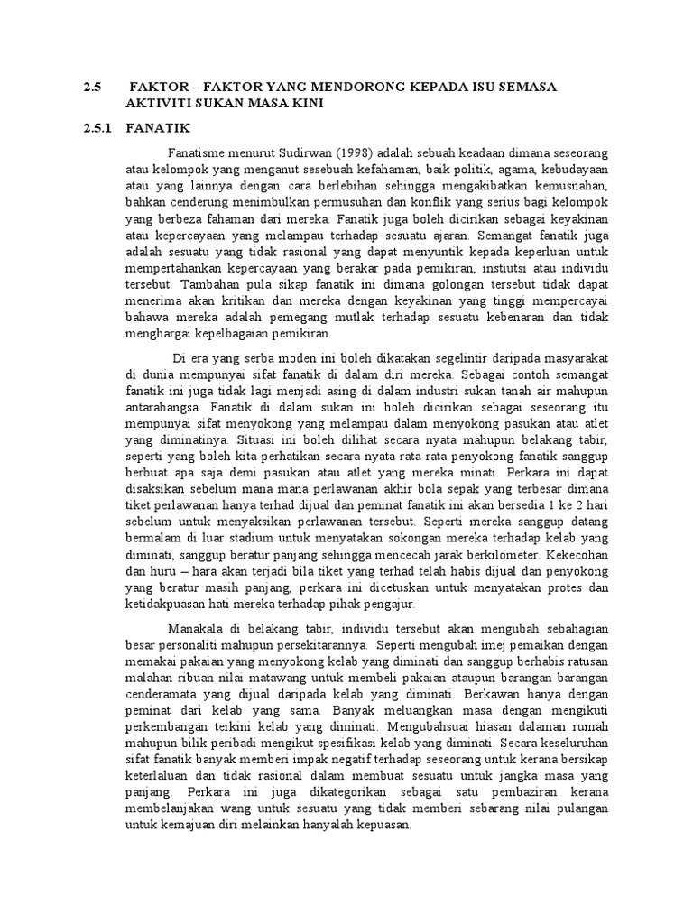 Fanatisme dan Obsesi dalam Sukan | PDF | Olahraga & Rekreasi | Gaya Hidup