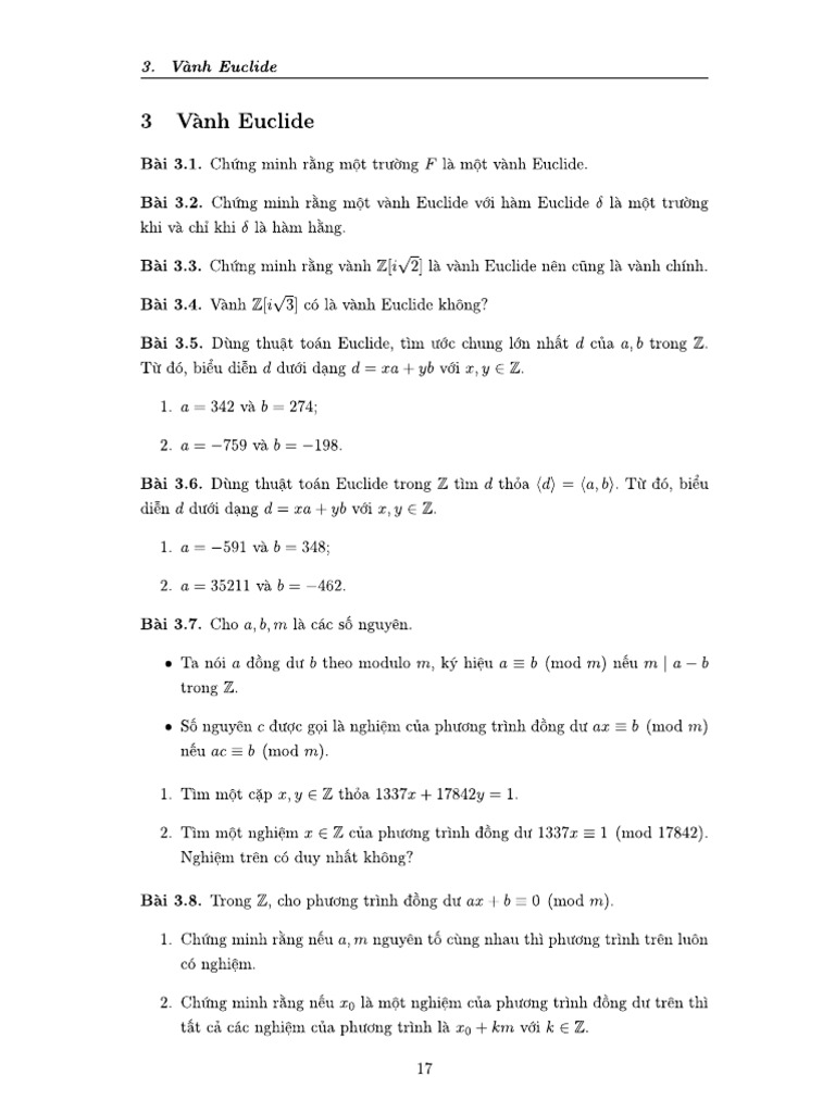 BTVN 03. Vành Euclide | PDF