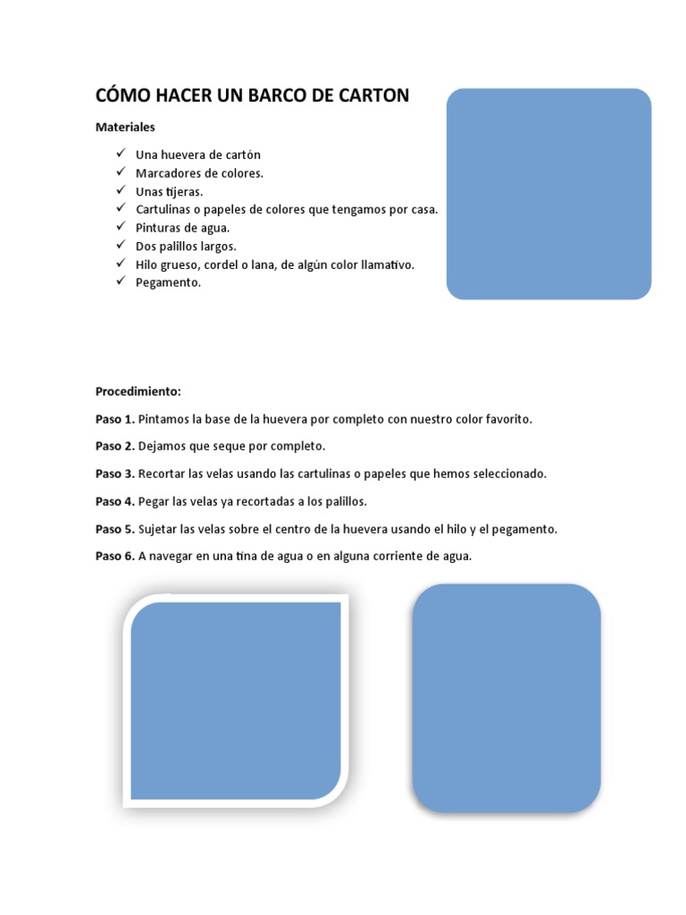 Cómo Hacer Un Barco De Carton Pdf