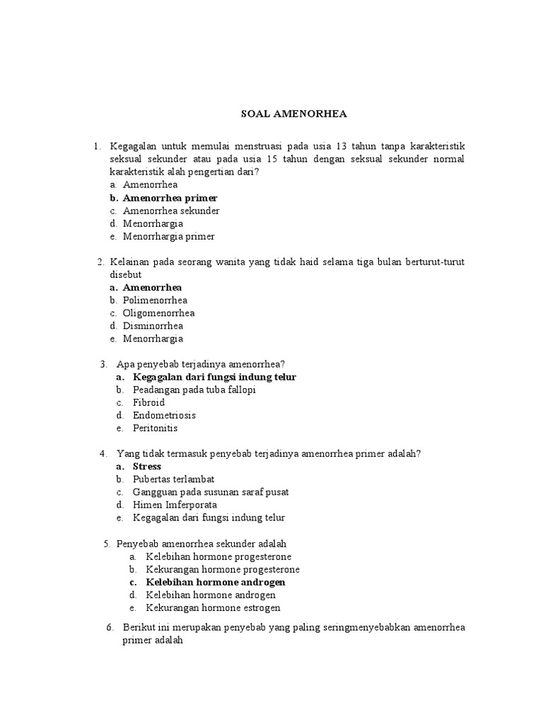Soal Amenorhea | PDF
