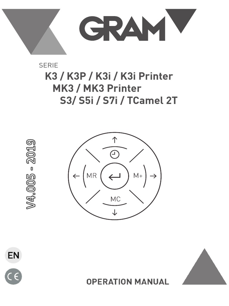 Manual K3-V4.00x ENG-A5 R1 D2 | PDF | Menu (Computing) | Weight