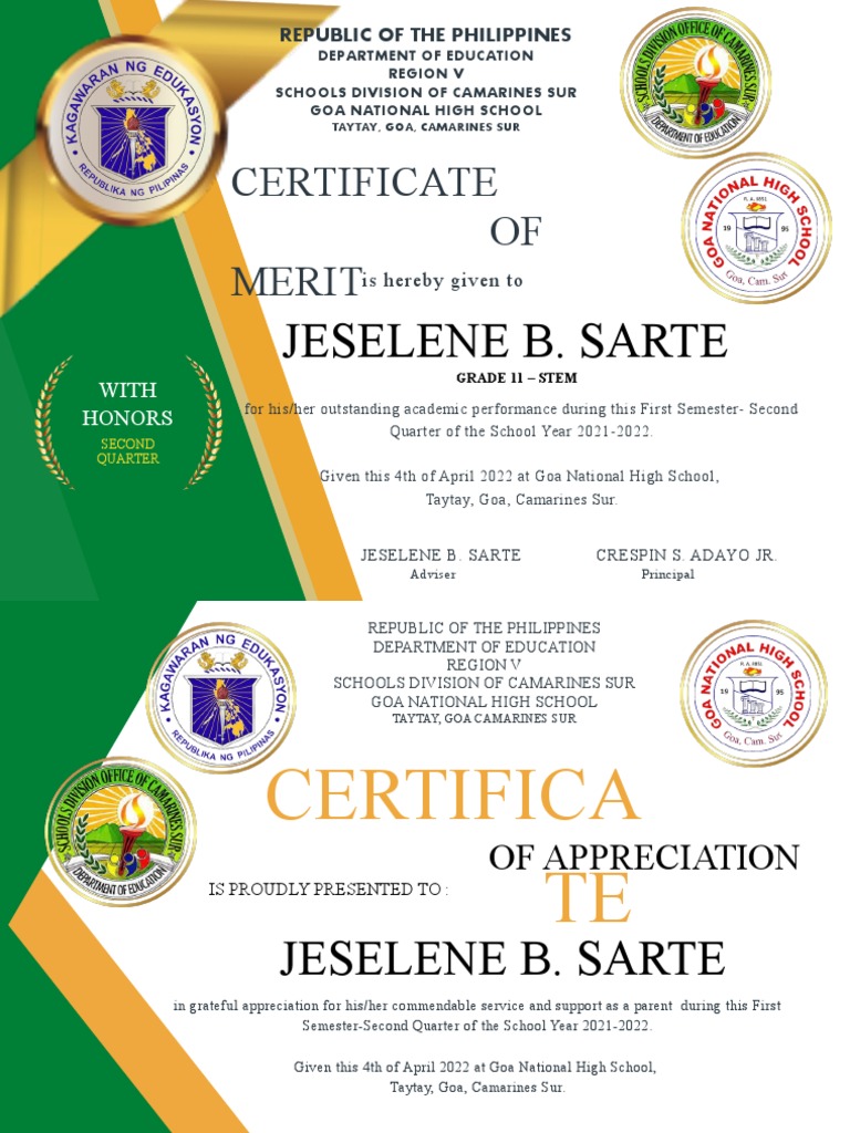 Certificates Sample | PDF