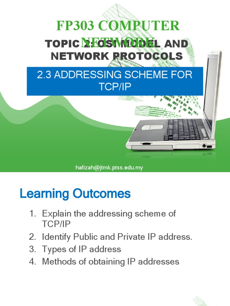 Topic 23 Network Addressing For Tcpip Pdf Ip Address Computer Network 
