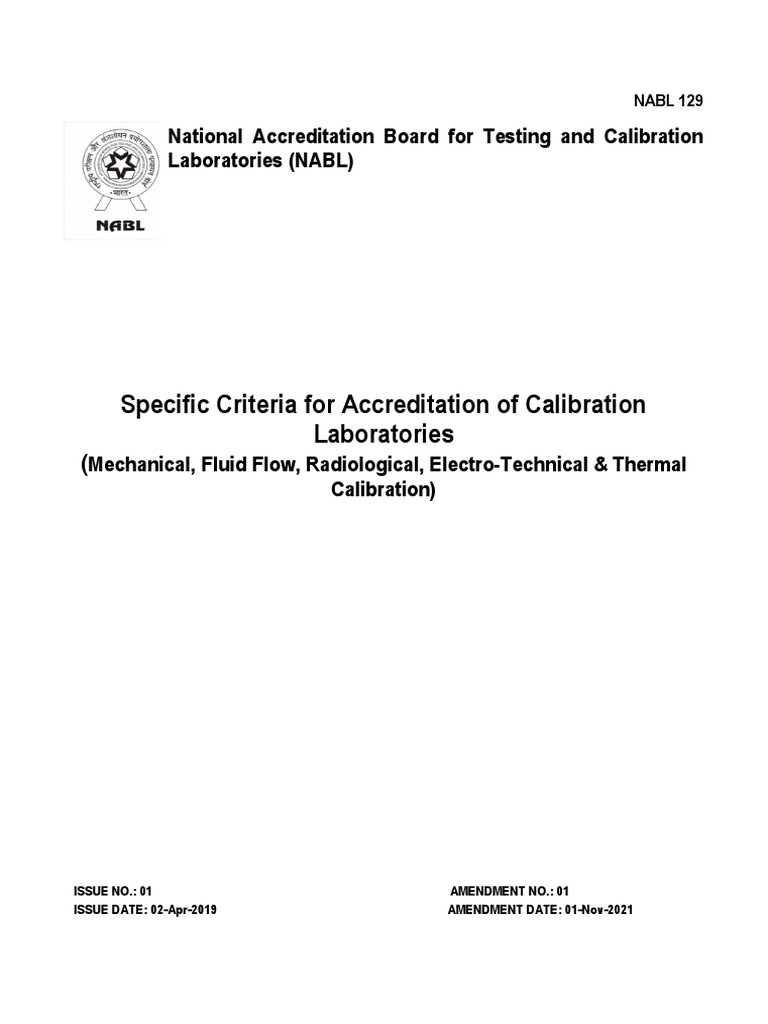 NABL 129 Specific Criteria | PDF | Calibration | Metrology