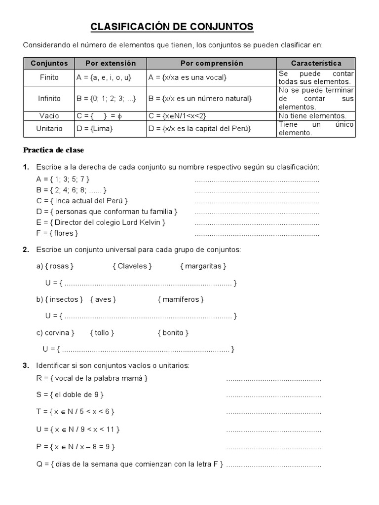 Matemática 64 - 4to Grado Clasificación de Conjuntos | PDF | Conjunto ...