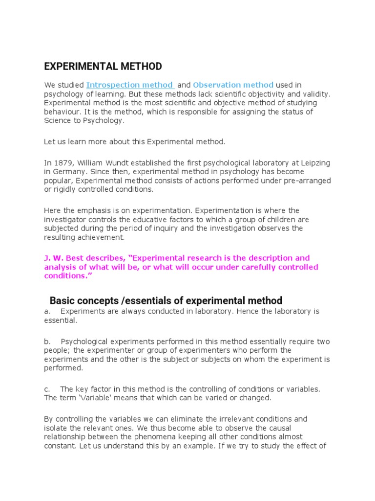 Exp Method Steps | PDF | Experiment | Design Of Experiments