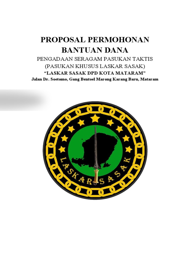 PROPOSAL LASKAR SASAK - Pasukan Taktis | PDF | Politik