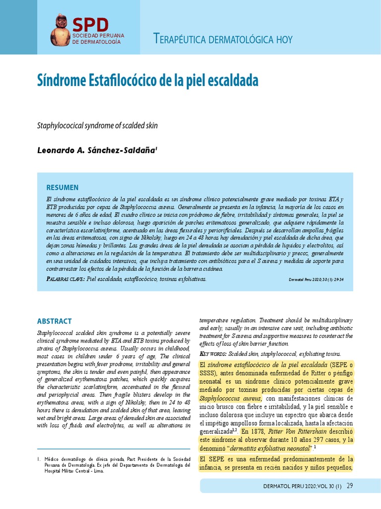 Síndrome Estafilocócico de Piel Escaldada | PDF | Staphylococcus Aureus ...