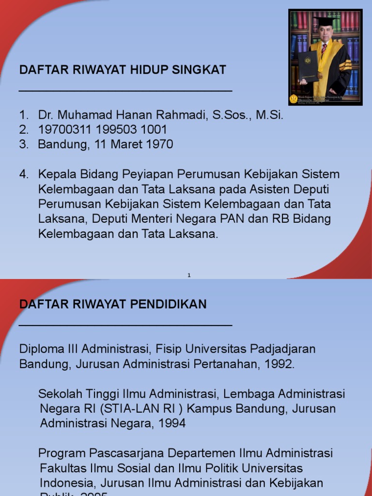 CV Dr. Muhamad Hanan Rahmadi: Karier dan Pendidikan | PDF