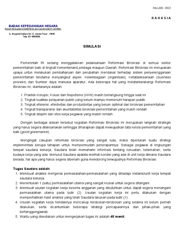 Soal LGD Simulasi A | PDF | Bisnis | Pengelolaan Keuangan & Uang
