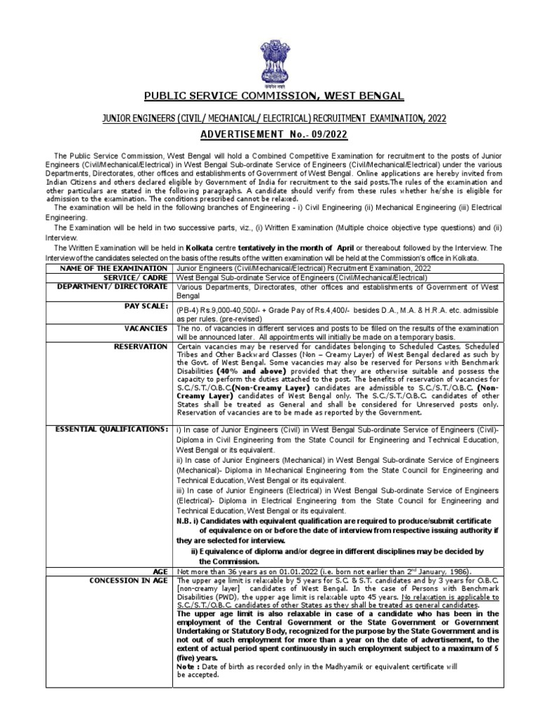 PSC Advertisement | PDF